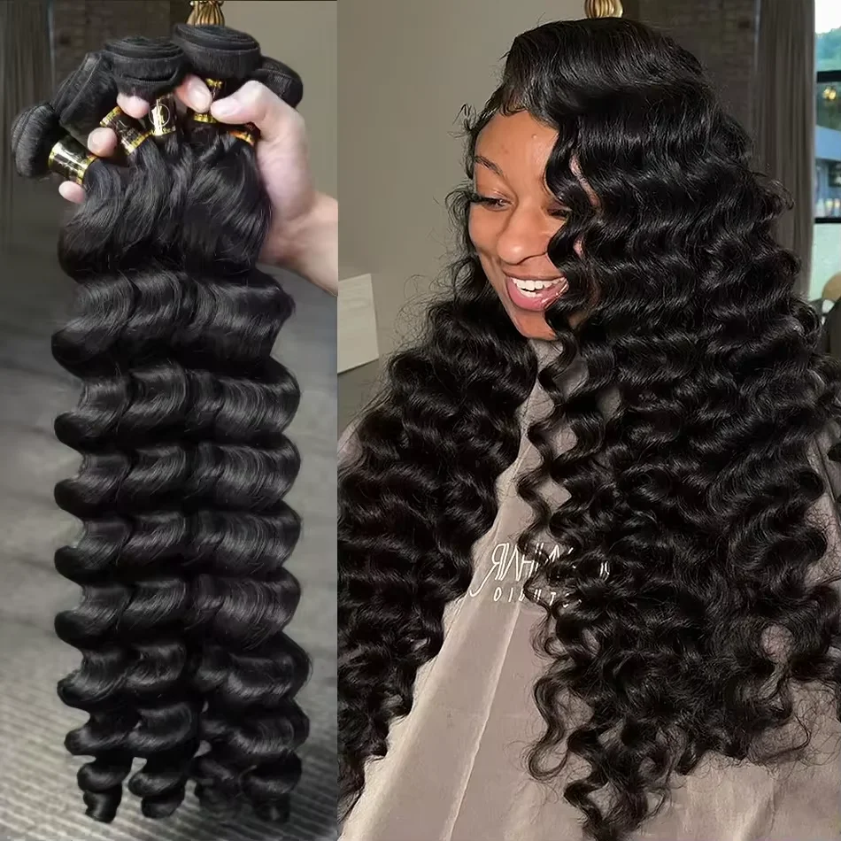 Loose Wave Raw 1 Bundles Brazilian 100% Unprocessed Human Hair 30 36 ...