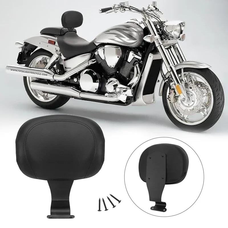 Motorcycle-Front-Rider-Plug-In-Driver-Backrest-Black-Sissy-Bar-Leather ...