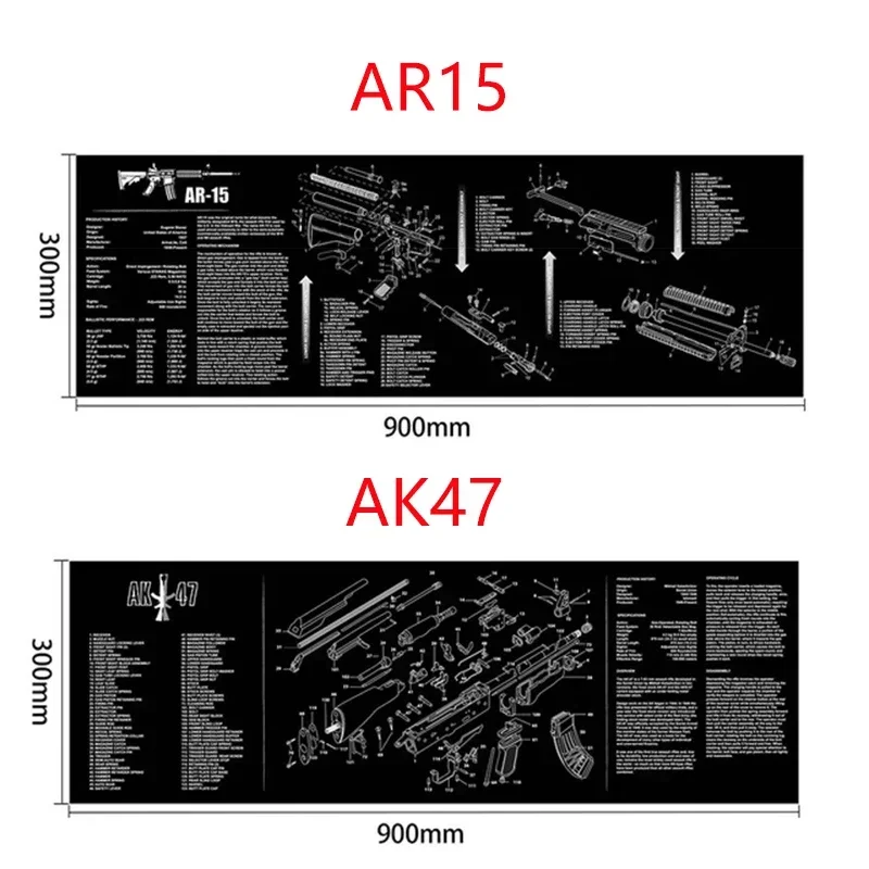 Gun-Cleaning-Mat-with-Part-Diagram-and-Instructions-Armorer-Bench-Mat ...
