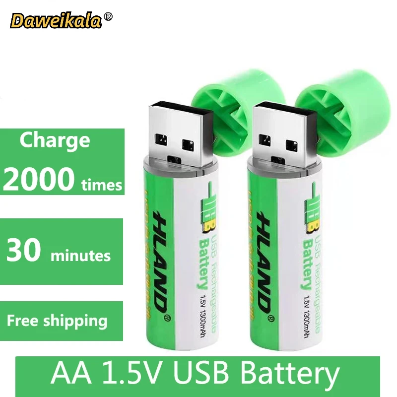 Large-capacity-1-5V-AA-1300mAh-USB-rechargeable-lithium-ion-battery-for ...