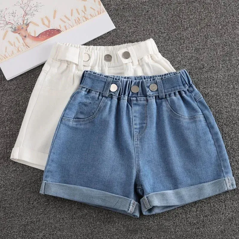 Girls-Denim-Shorts-Teenagers-Summer-Short-Pants-Kids-Beach-Clothes ...