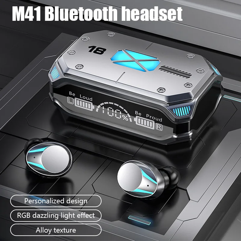 M41-Bluetooth-Earphones-Wireless-Headphones-Smart-Touch-Digital-Display ...