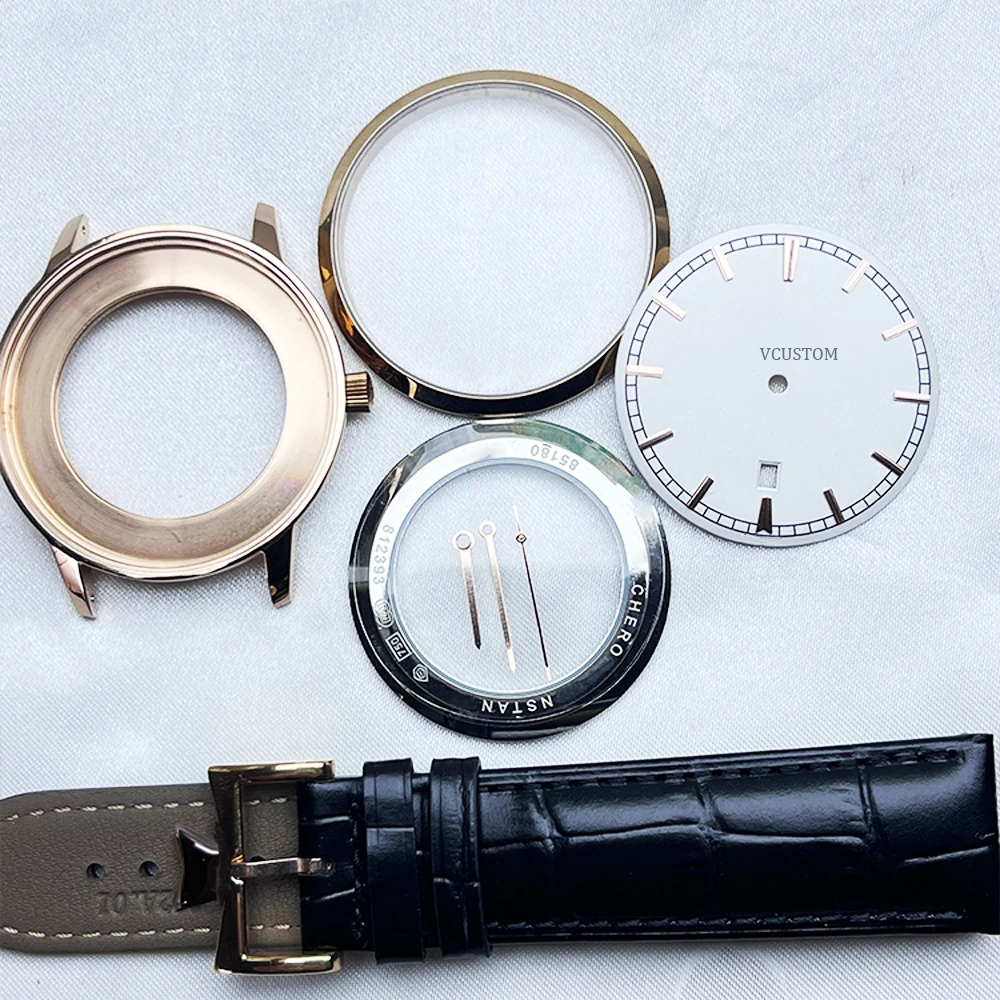 40MM-Case-Dial-Hands-Strap-Watch-Accessory-Kit-for-VC-Miyota-9015 ...