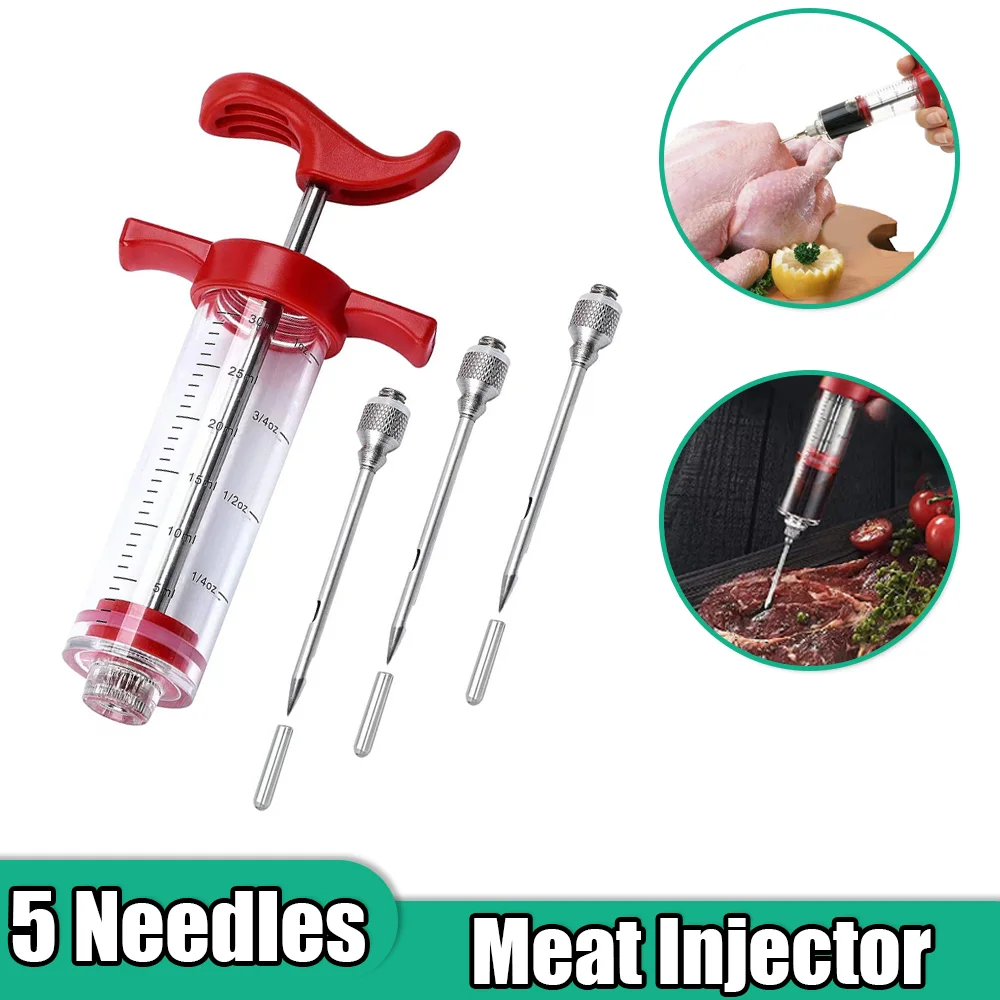 Flavor-Needle-BBQ-Meat-Syringe-Marinade-Injector-Pork-Steak-Meat-Sauces ...