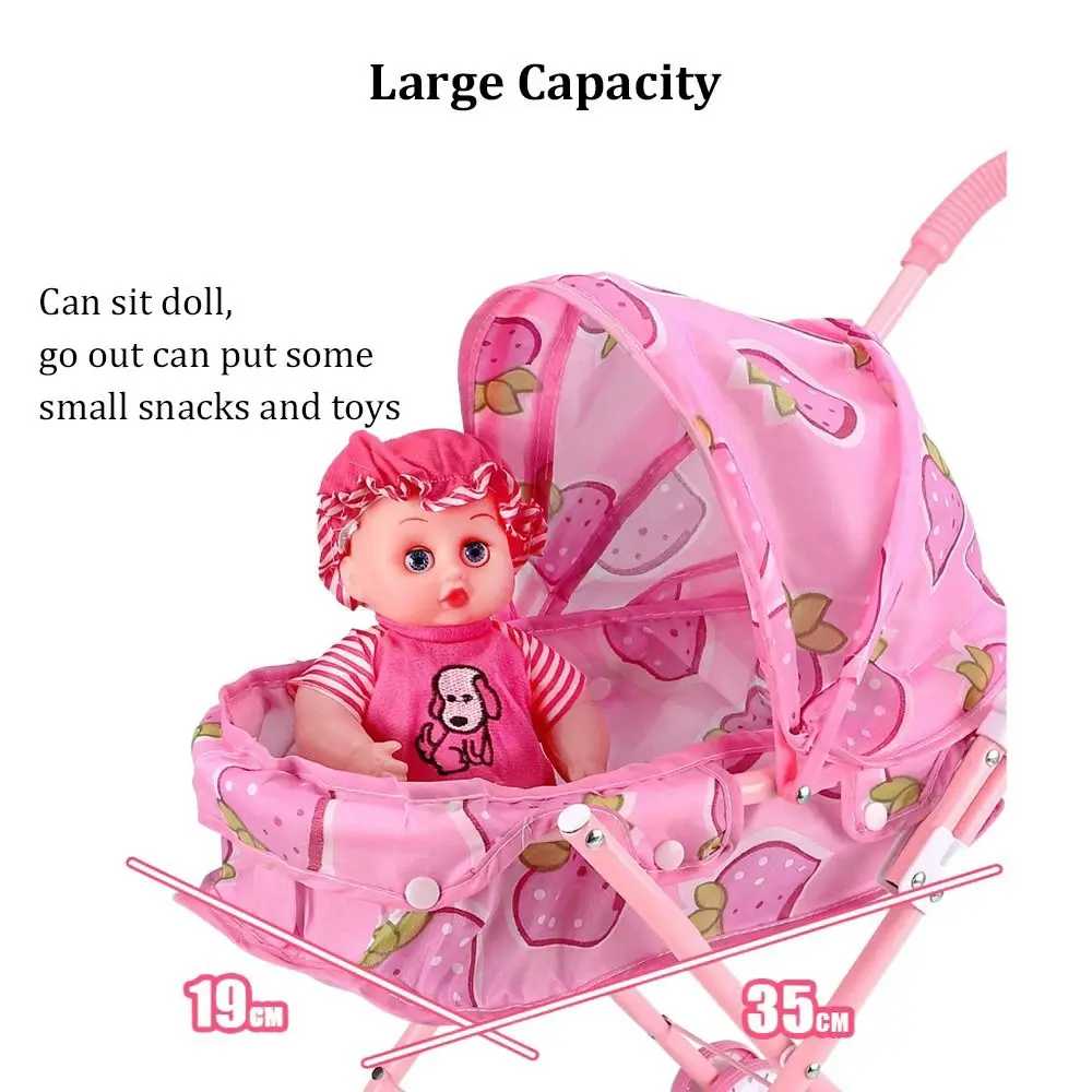 Dolls Pram Baby Stroller Play Game Kids House Accessories Furniture Toy ...