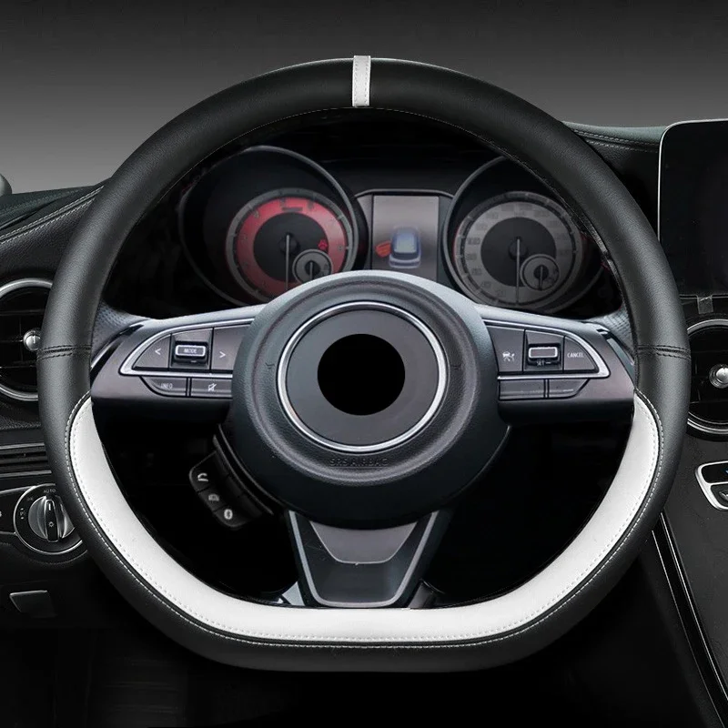 Microfiber Leather D Shape 38cm Car Steering Wheel Cover for Suzuki ...