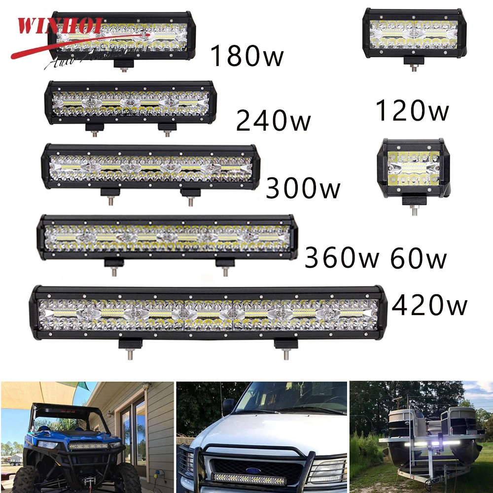 4x4 Off Road Led Light Bar 420w 360w 300w 240w 180w 120w Bright Beam ...