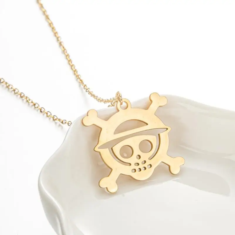 Anime One Piece Stainless Steel Necklaces Skeleton Pirate Pendants ...