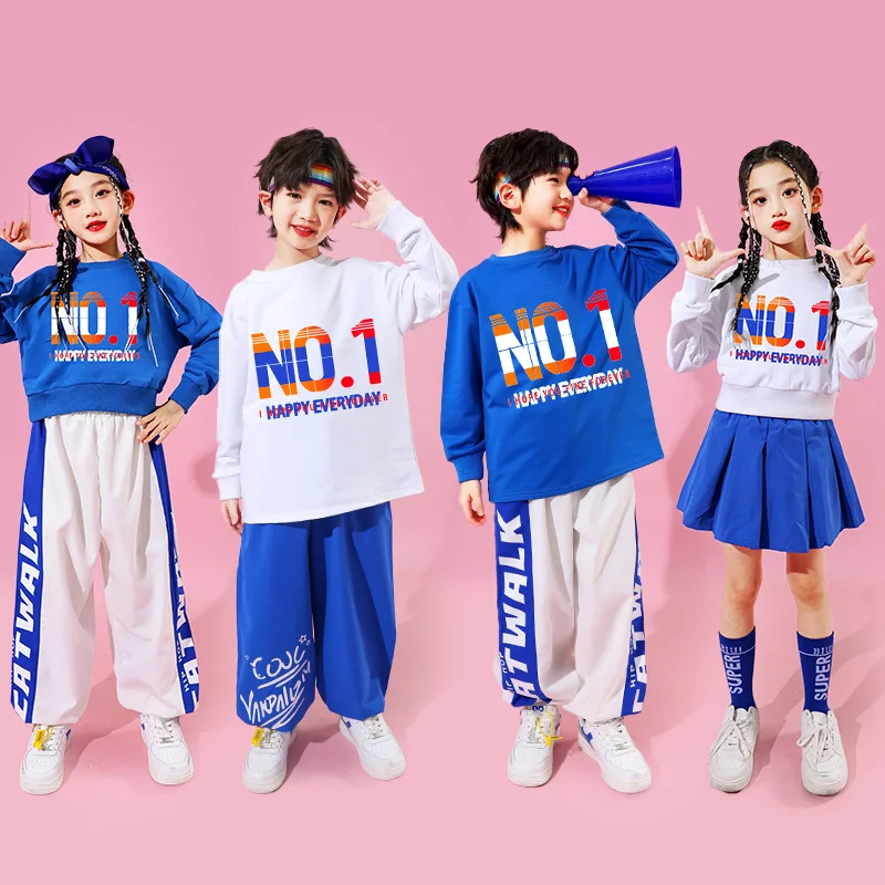 New Children Hip Hop Long Sleeve T-shirt Trousers Hiphop Rapper Clothes ...