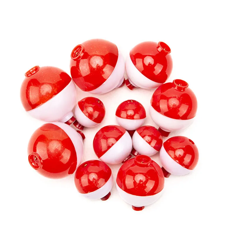 5pcs Snap on Fishing Floats Bobbers Hard ABS Push Button Red & White ...
