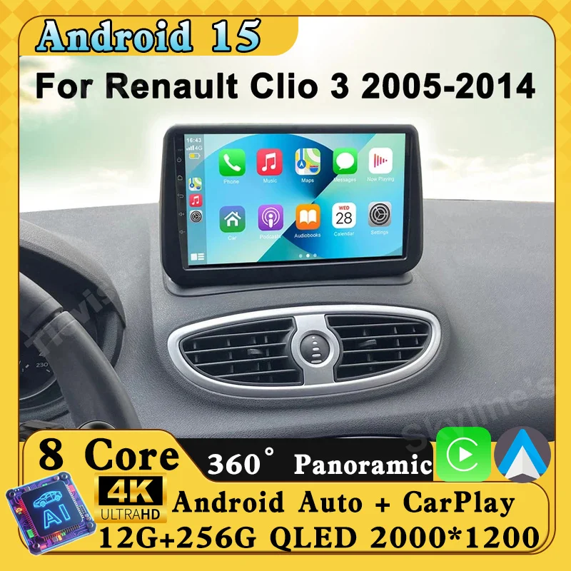 Android 15 For Renault Clio 3 CLIO 3 2005-2014 4G WIFI Car Radio ...