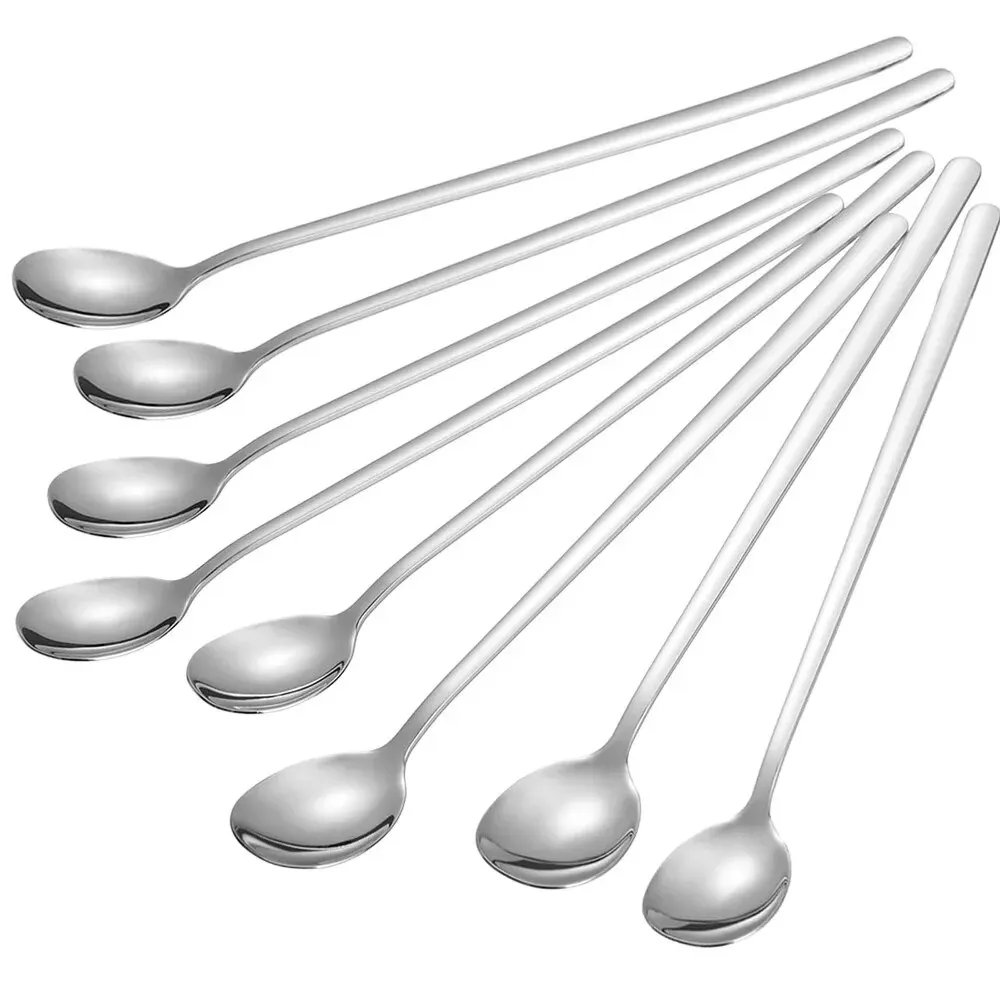 8/12 Piece Ice Cream Spoon Stainless Steel Iced Tea Spoons for Mixing ...