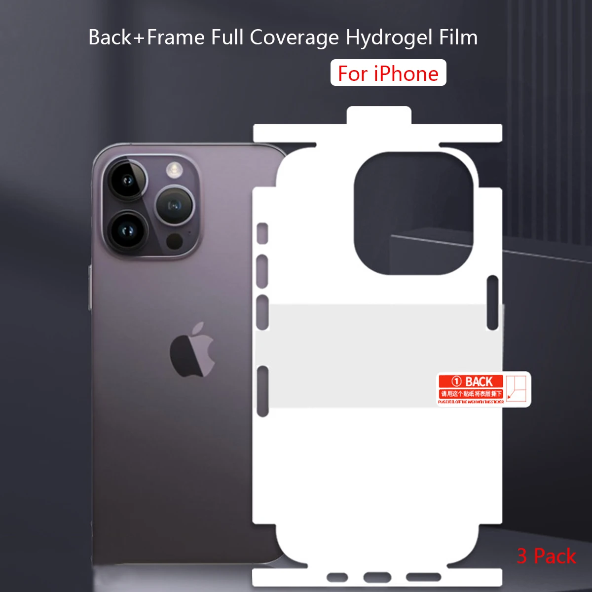 3Pcs-Back-Frame-Full-Coverage-Hydrogel-Film-For-iPhone-13-14-15-Pro-Max ...