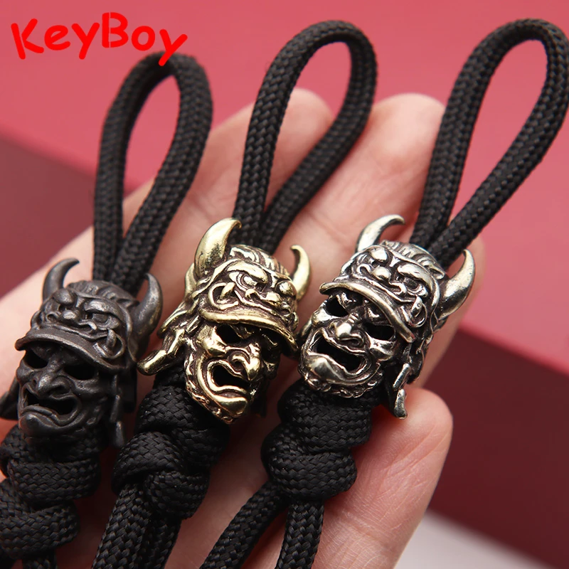 Japanese-Eagle-Nose-Samurai-Helmet-Knife-Beads-Woven-Paracord-Lanyard ...