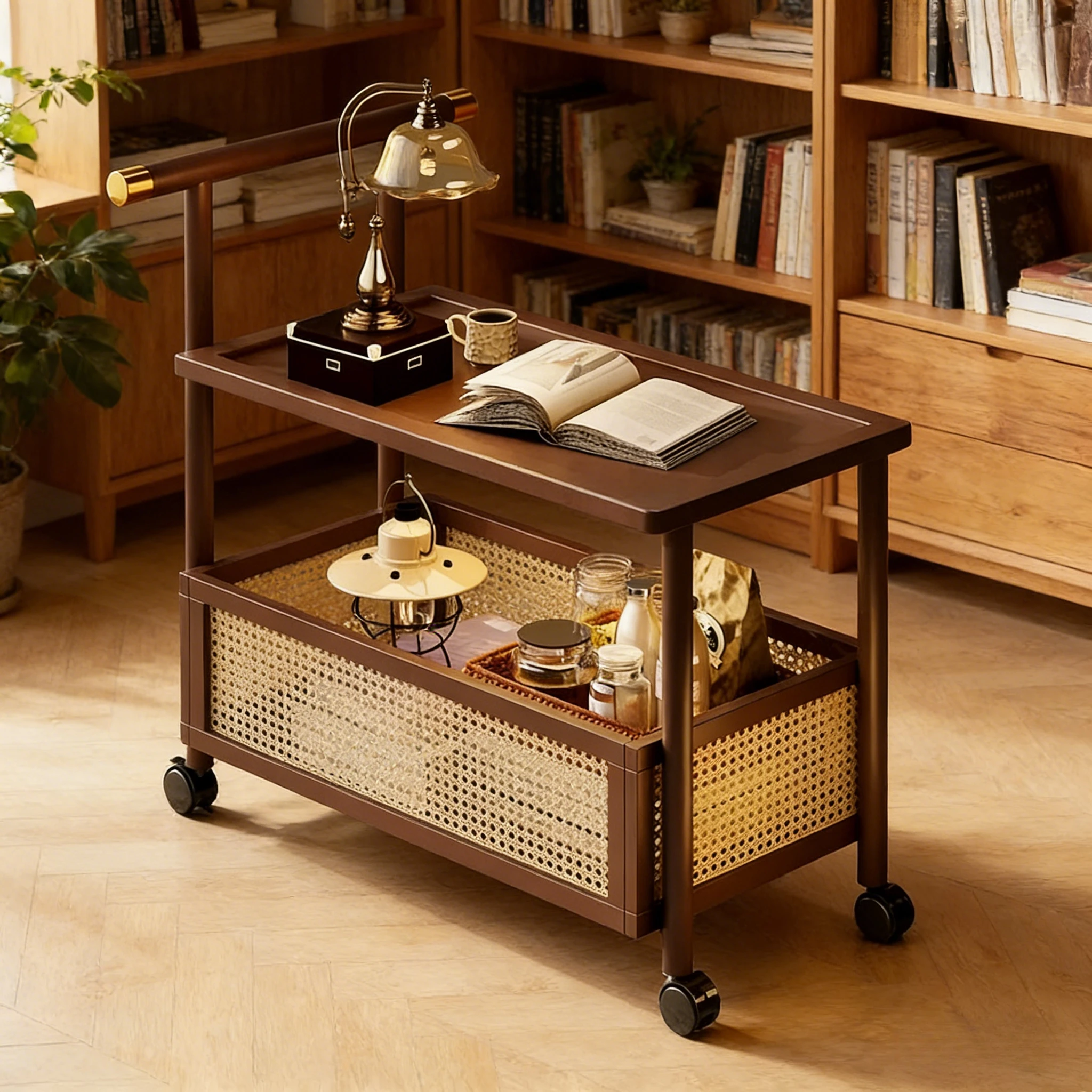 Antique Mobile Sofa Side Table Tea Table Small Push Table Modern Tea ...