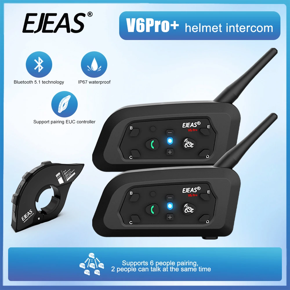EJEAS-Type-C-V6-Pro-Plus-Motorcycle-Helmet-Bluetooth-Intercom-With-EUC ...