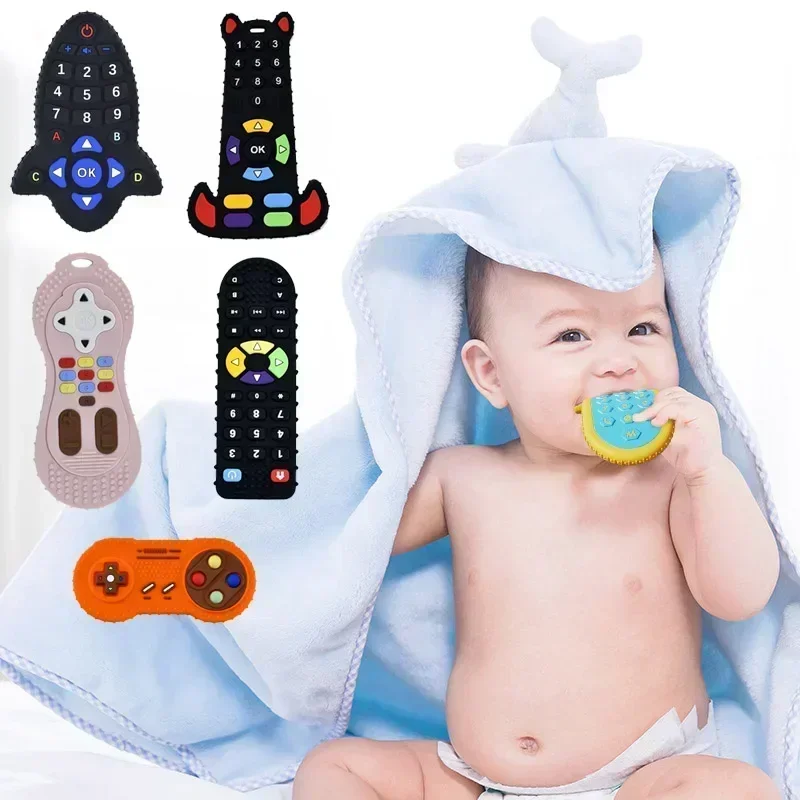 Remote-Control-Silicone-Bite-Baby-Touch-Button-Animal-Toy-Baby-Anti ...