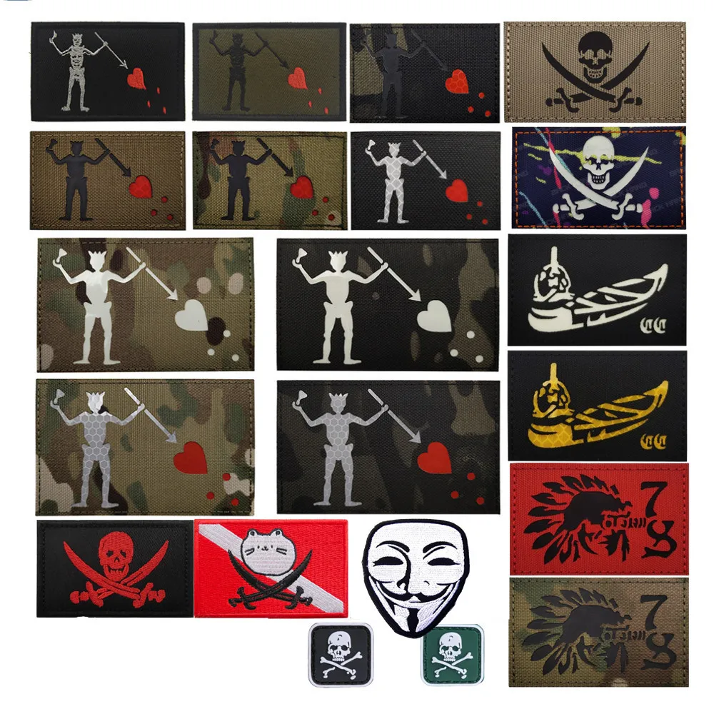 Black-Beard-Blackbeard-Pirate-Flag-Patch-Edward-Forward-Reflective ...