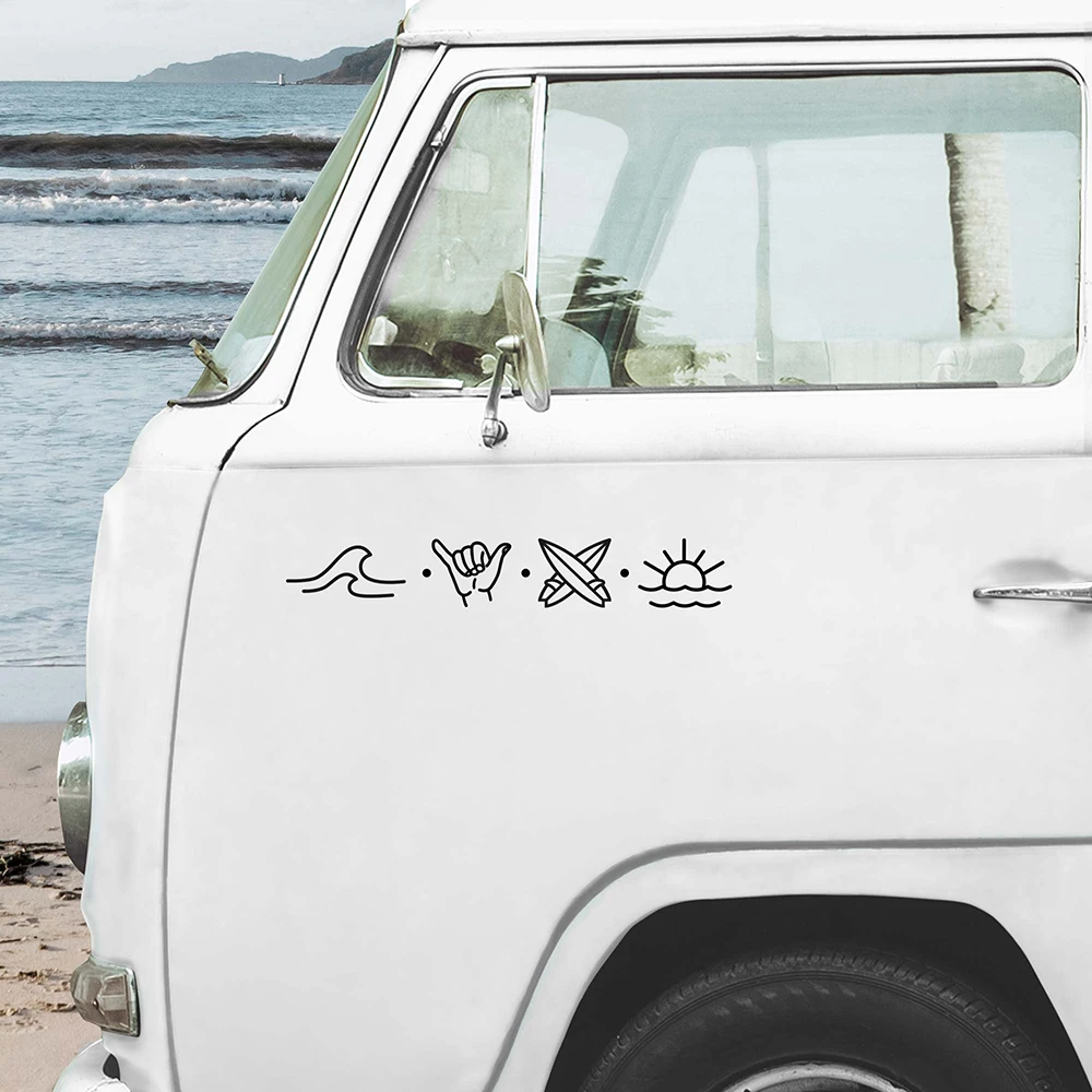 Ocean-Animals-Surf-Funny-Car-Bumper-Stickers-Camper-Van-Beach-Decals ...