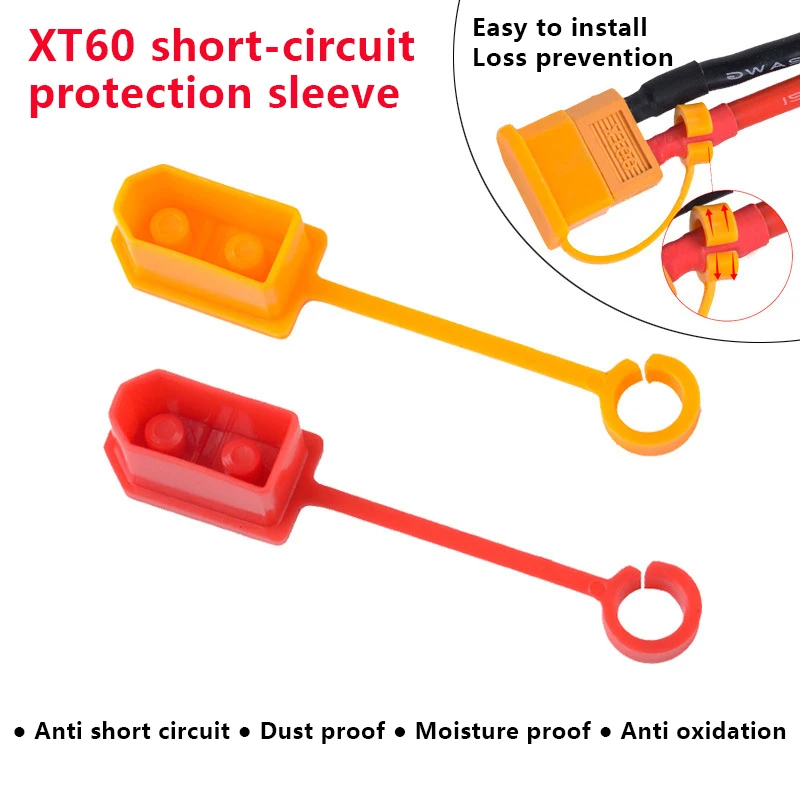 5-10PCS-Red-Orange-XT60-Plug-Rubber-Terminal-Dust-Proof-Insulated ...