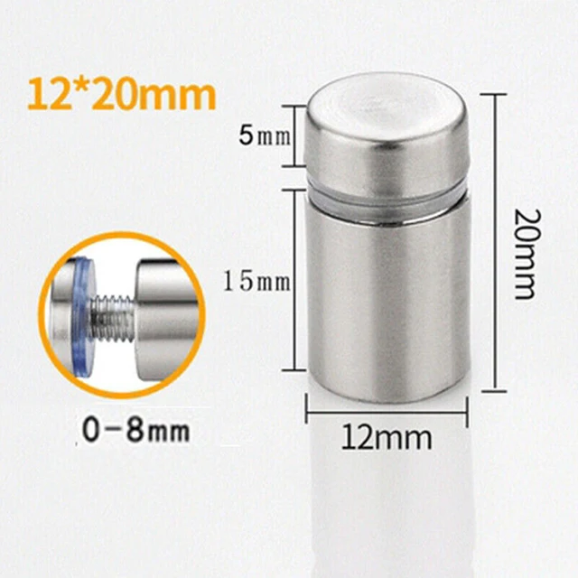 20PCS Stainless Steel Advertising Nail 20mm Round Head Sign Standoff ...