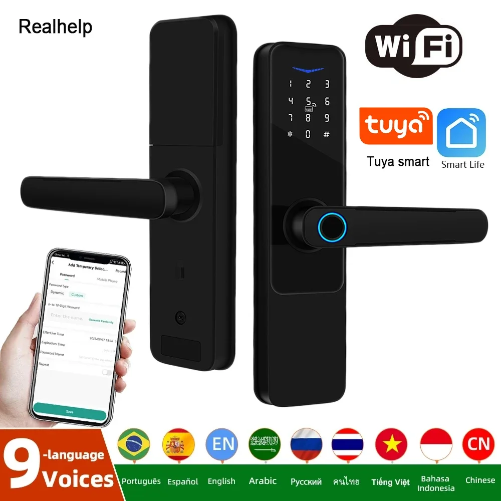 Wifi-Smart-Door-Lock-with-Handle-Keyless-Entry-Fingerprint-Digital-Lock ...