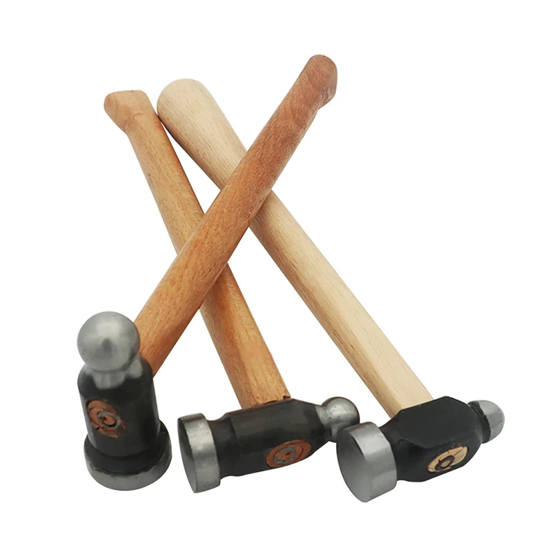 Goldsmith-Handcraft-Tool-Wooden-Handle-Striking-Hammer-Double-Round-and ...