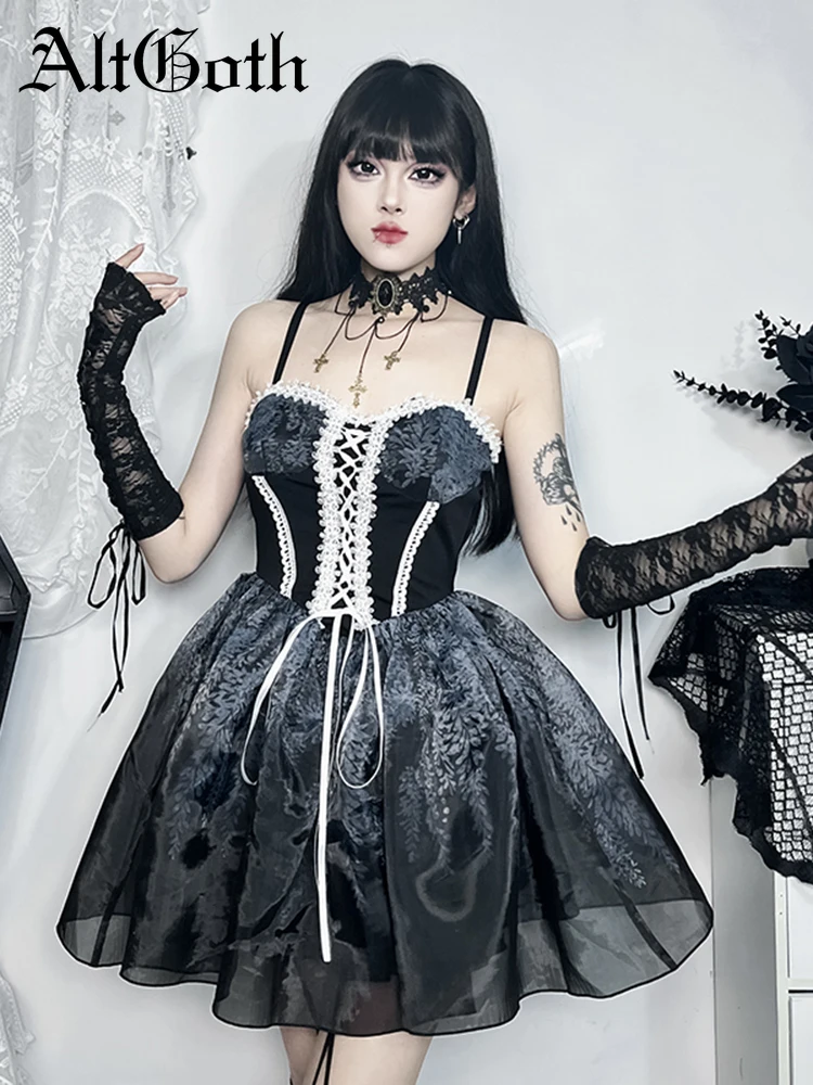 AltGoth-Hotsweet-Feminino-Vestido-G-tico-Vintage-Est-tico-Fairycore ...