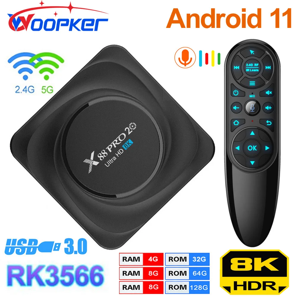 Woopker Dispositivo de TV inteligente RK3566, decodificador con Android ...