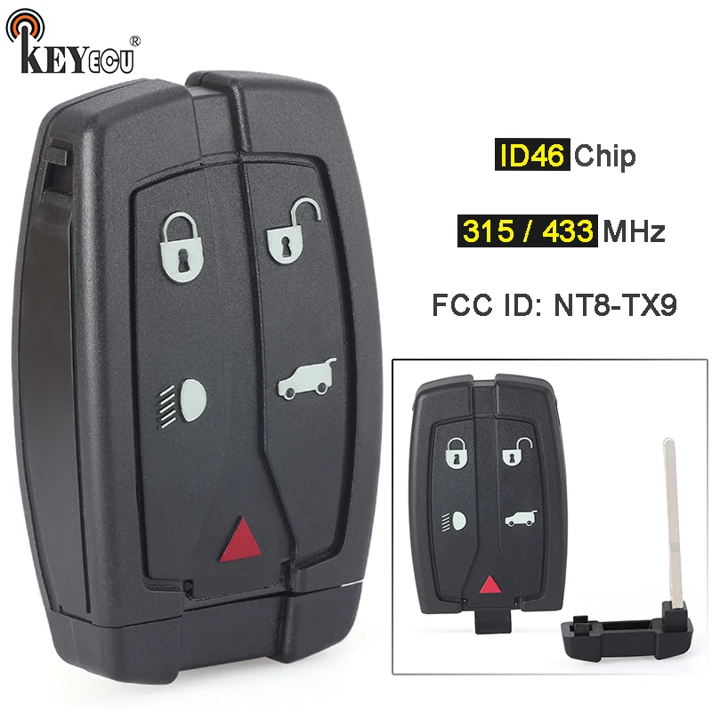 KEYECU-315-433MHz-FCC-ID-NT8-TX9-5-Button-Smart-Remote-Key-Fob-key-for ...