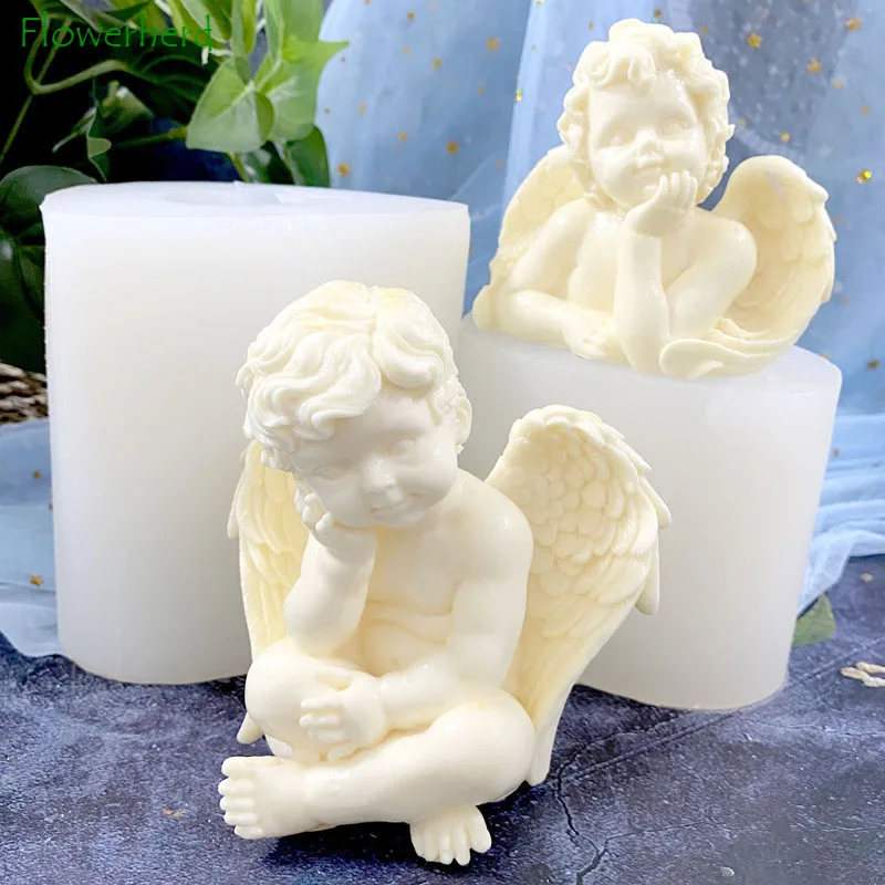 Large-3D-Angel-Silicone-Mold-Handmade-Aromatherapy-Plaster-Candle-Molds ...