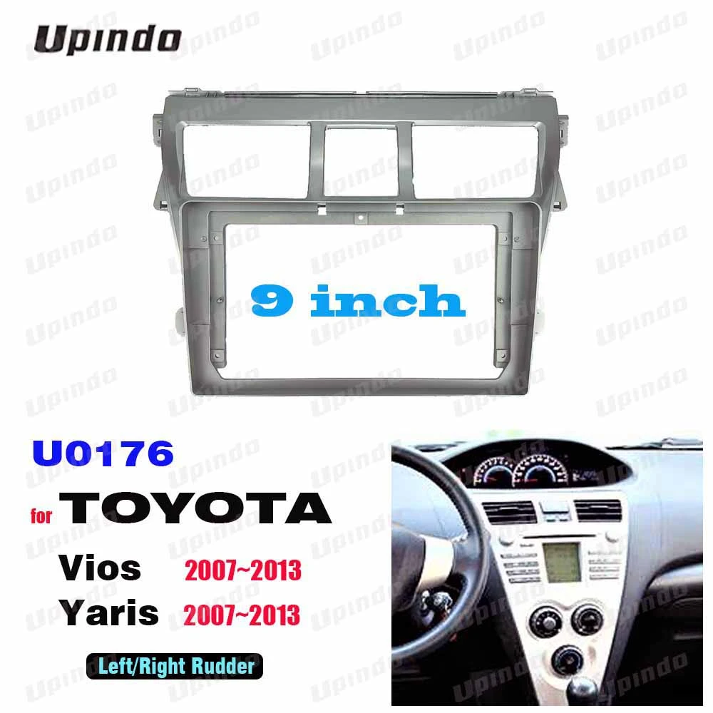 2 Din 9'' Car Radio Fascia Panel For Toyota Vios 2007 Belta 2005 Yaris ...