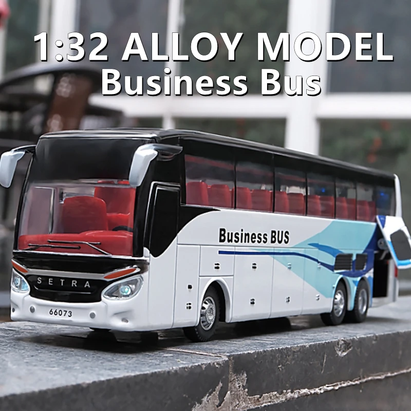 Luxury Electric Airport Business Bus Alloy Car Model Diecast Simulation ...