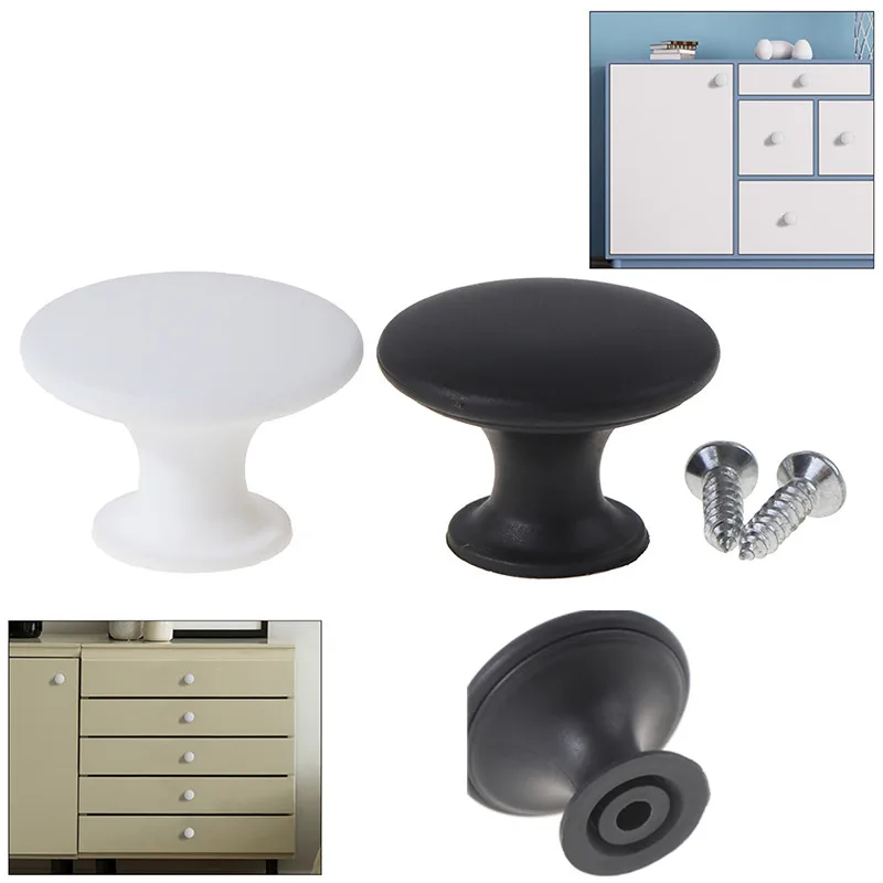 Round-Mushroom-Wardrobe-Handle-Plastic-Round-Drawer-Handle-Knobs-Single ...