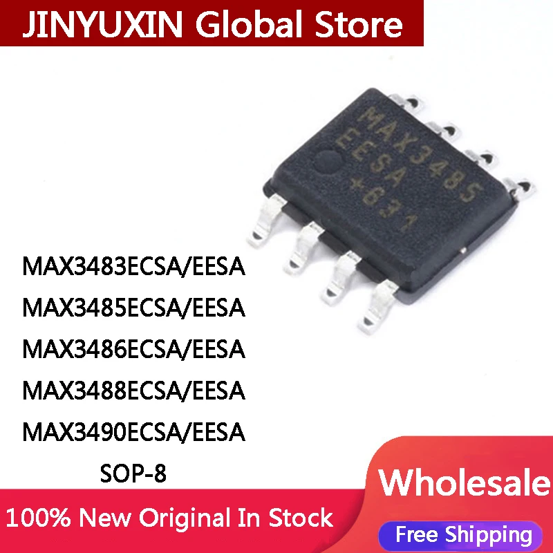 10Pcs New MAX3483ECSA MAX3483 MAX3485ECSA MAX3485 MAX3486ECSA MAX3488 MAX3488ECSA EESA ...