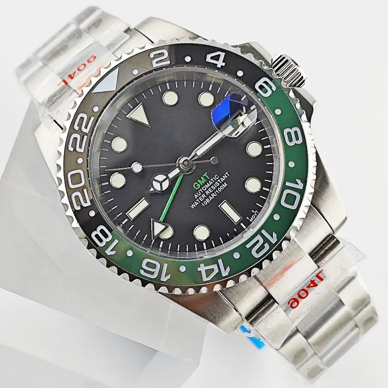 40mm-GMT-Watch-Case-Ceramic-Bezel-Sapphire-Glass-Fit-NH34-Movement ...