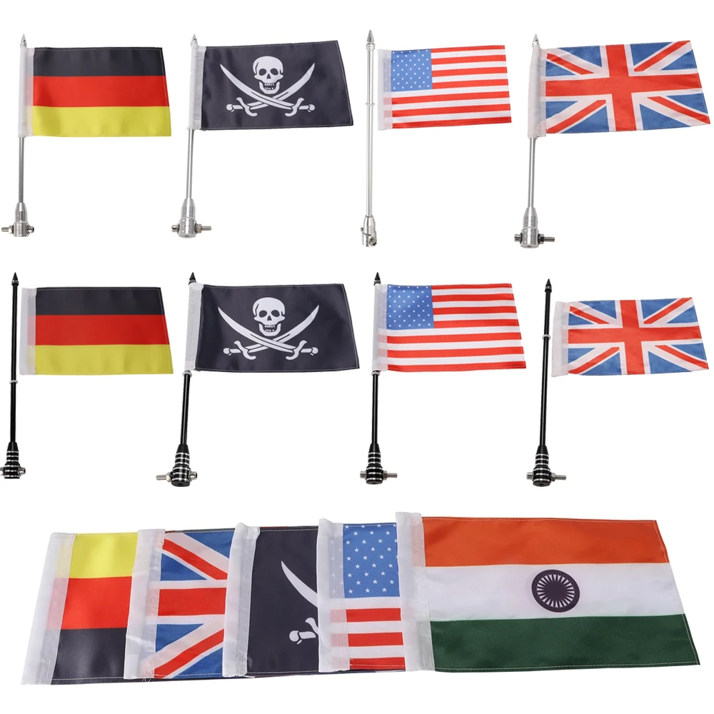 Universal Motorcycle Flag Sleeve Double Side American Germany Skull ...
