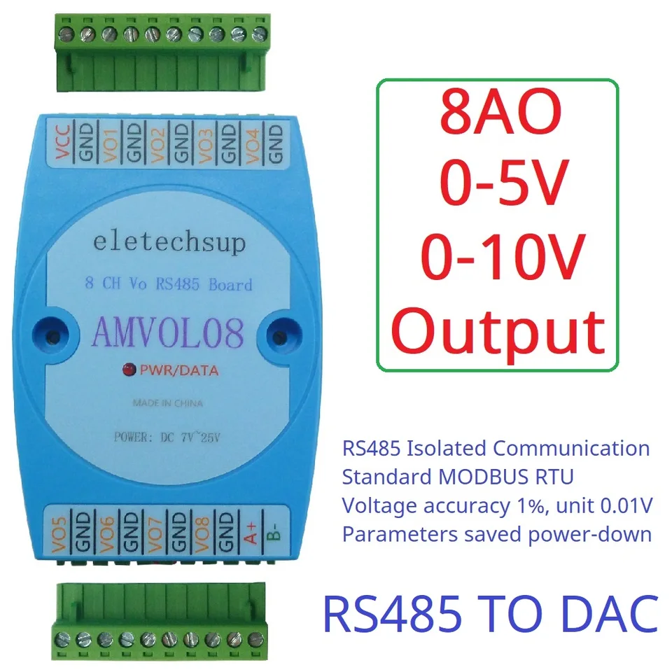 USB To RS485 Converter Industrial 8-Channel - 12-Bit DA Conversion ...