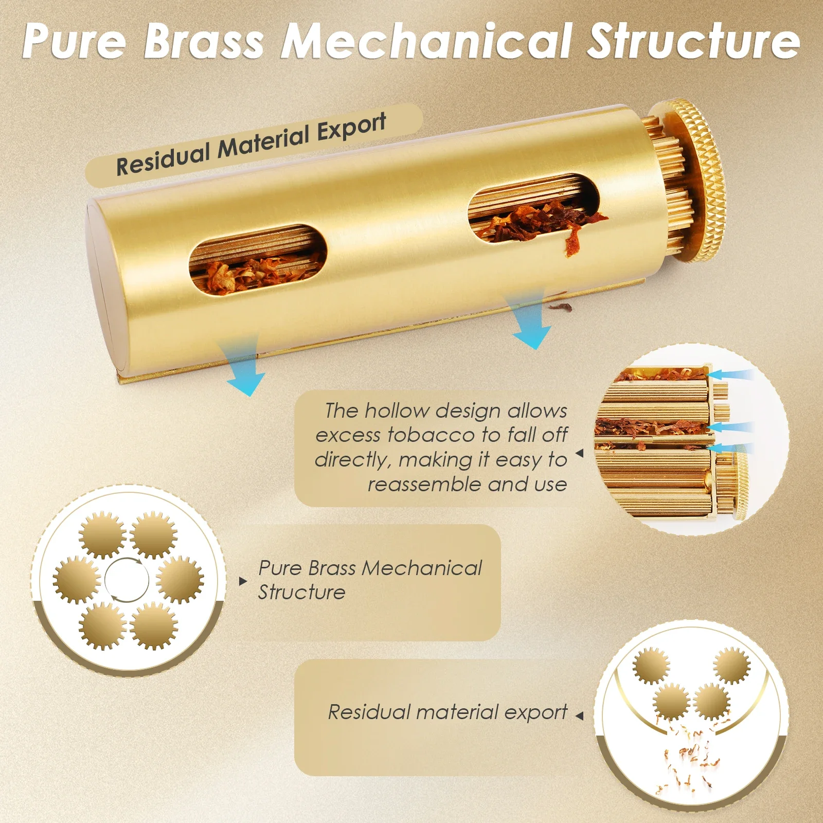 70MM-Retro-Tobacco-Hand-Roll-Machine-Antique-Style-Brass-Material ...