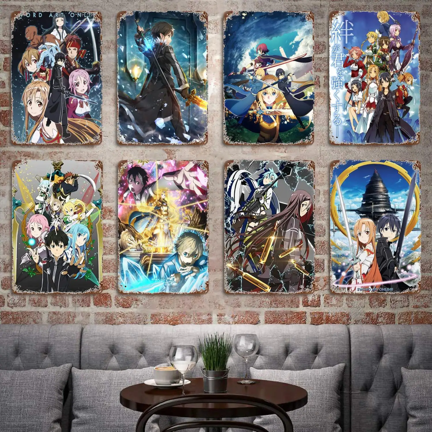 Sword-Art-Online-Sao-Kirito-Asuna-Poster-Vintage-Tin-Sign-Metal-Sign ...