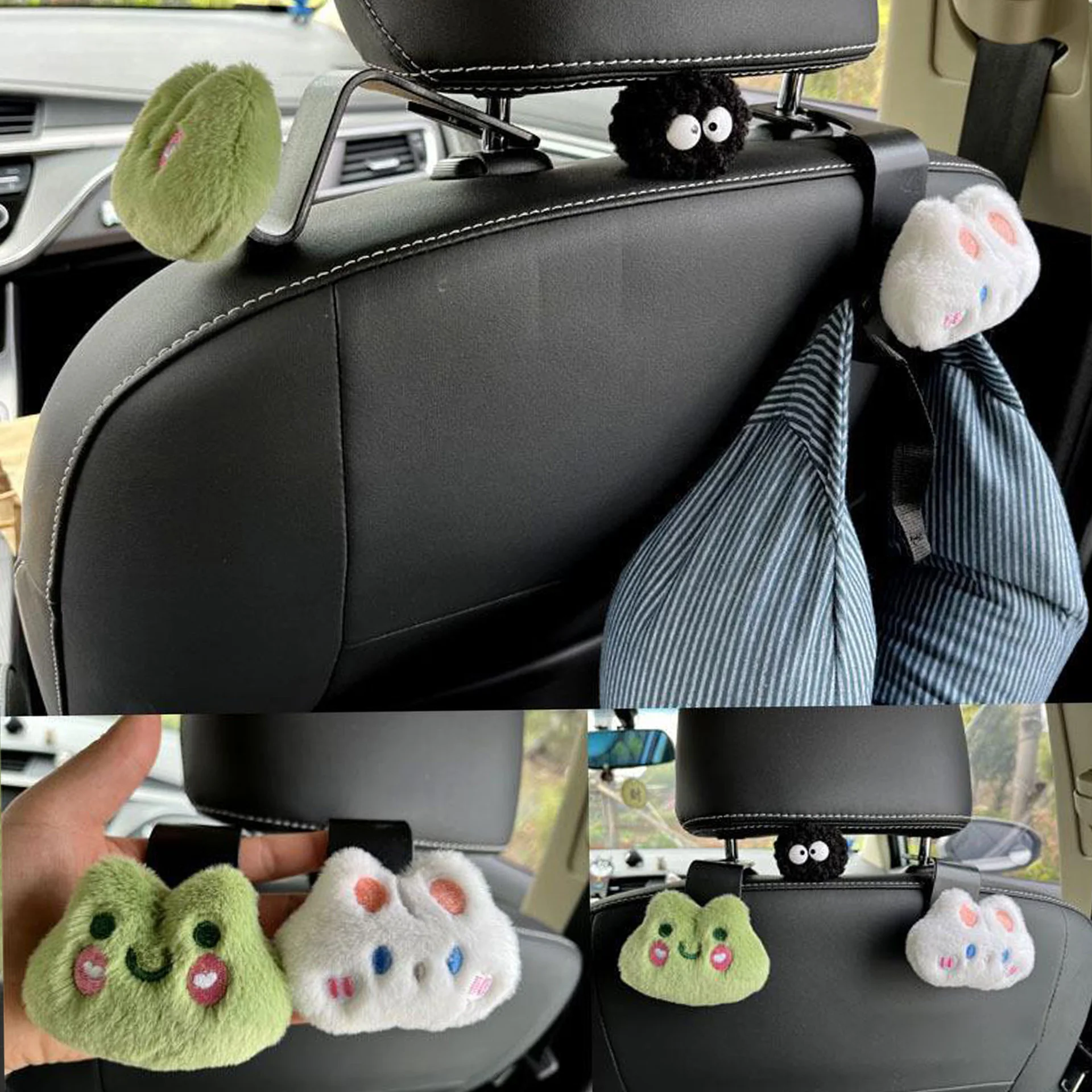 1PCS-Cute-Cartoon-Frog-Car-Seat-Back-Hook-Rabbit-Car-Rear-Seat-Hook ...