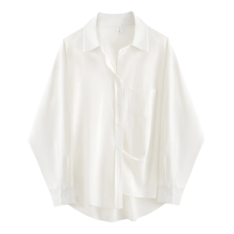 2024-Autumn-Oversize-Long-Sleeve-Women-Basic-White-Shirt-Minimalist-Button-Up-Blouse-Korea-Style ...