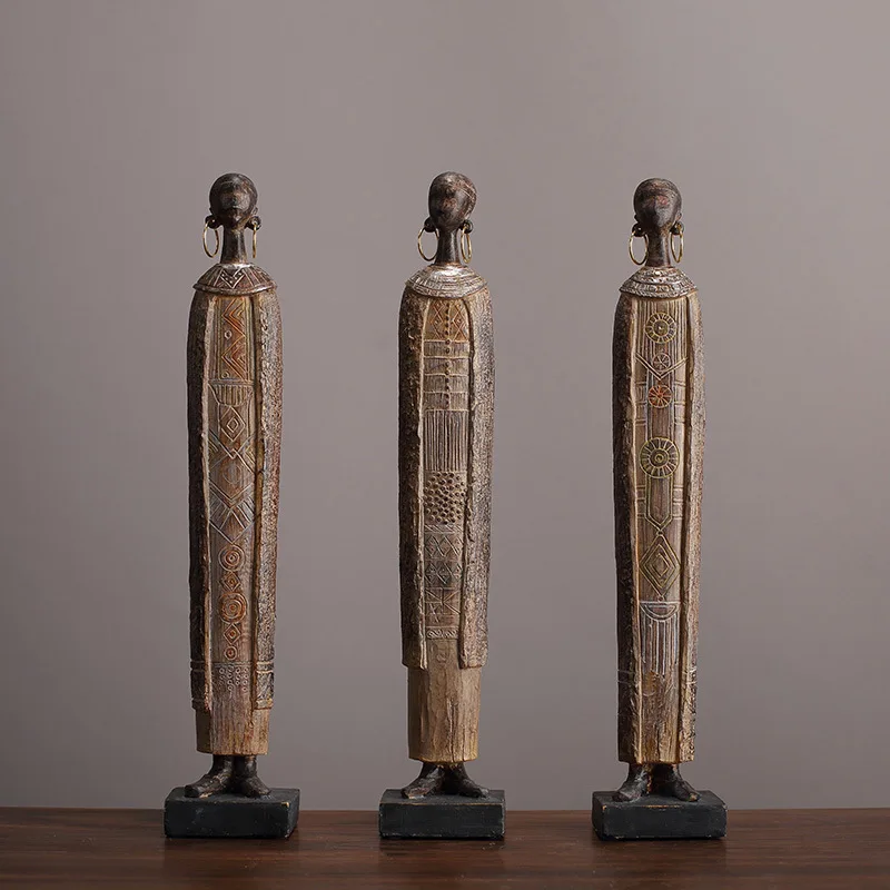 Resina-Africano-Figura-Mulheres-Escultura-Tribo-Decora-o-Est-tua ...