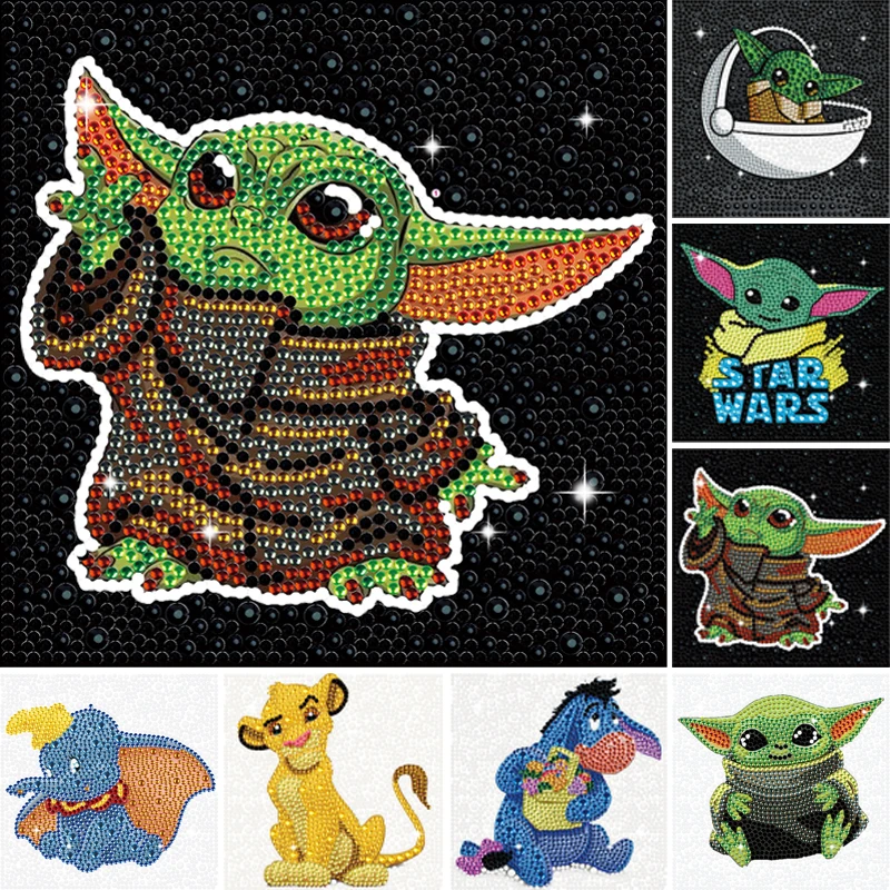 Disney-Cartoon-Kids-Diamond-Painting-DIY-Yoda-Simba-Rhinestone ...