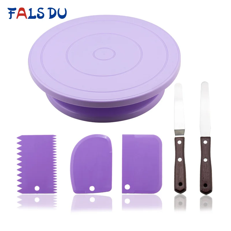 6Pcs/Set Plastic Cake Turntable Rotating Cake Plastic Dough Pastry ...