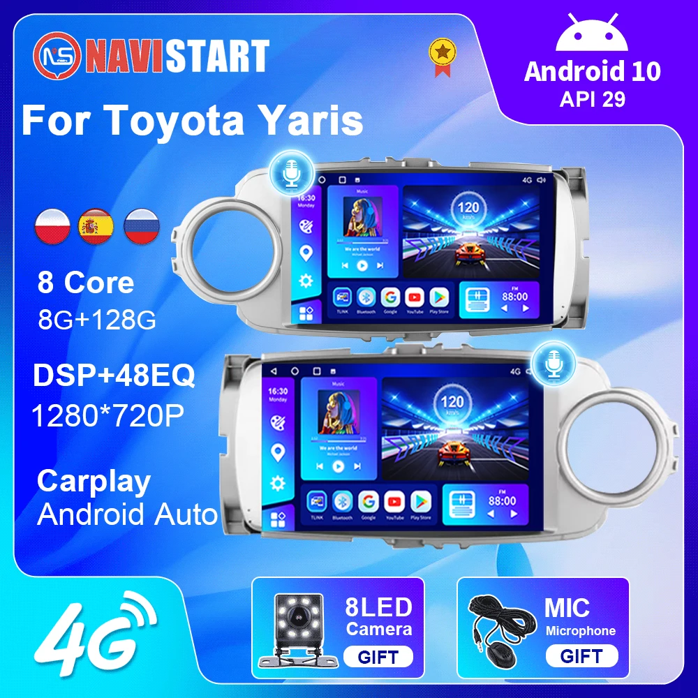 Oknavi Android 9.0 Car Radio Gps Multimedia Player For Toyota Yaris ...