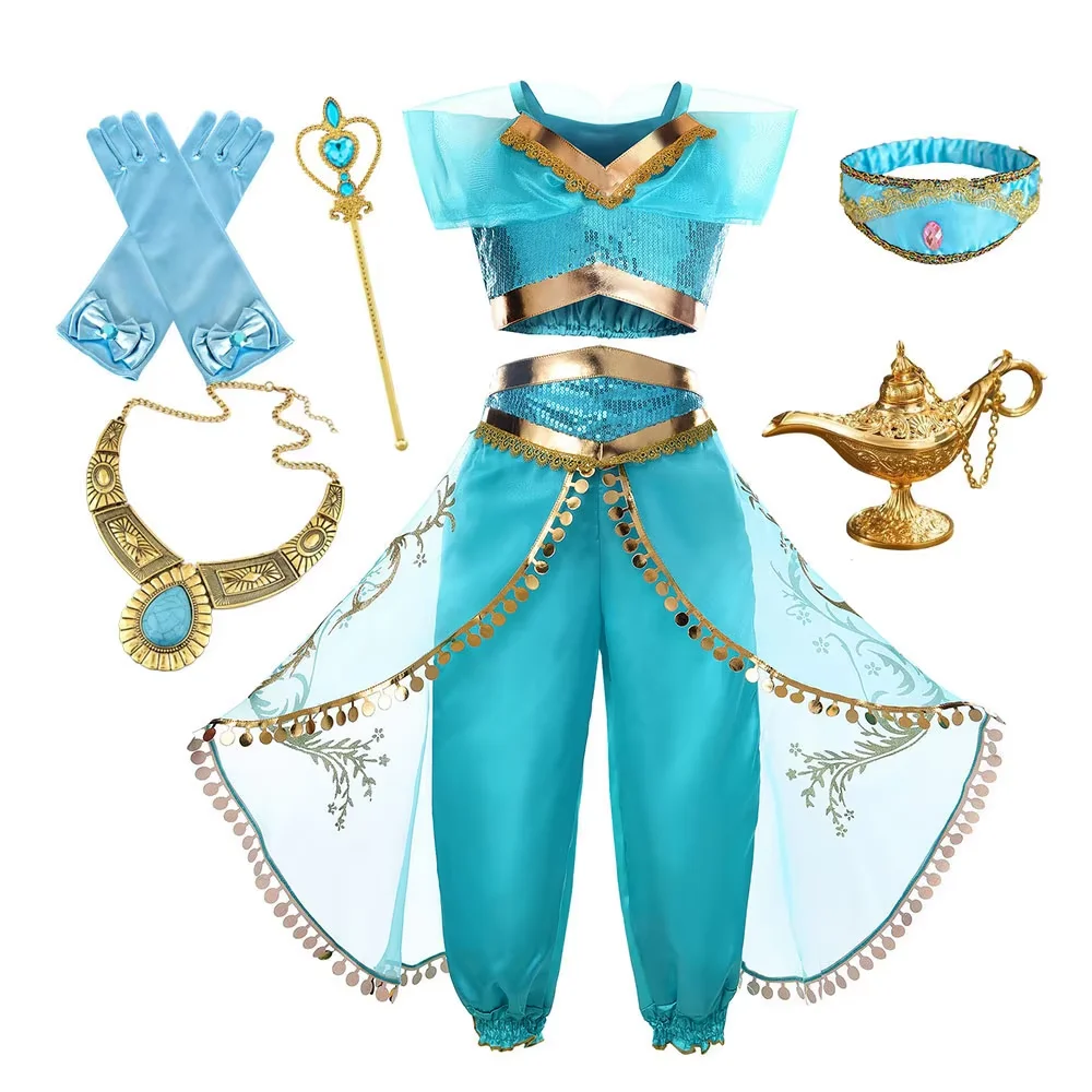 Aladdin Magic Lamp Costume For Girl Outfit Girls Halloween Princess ...