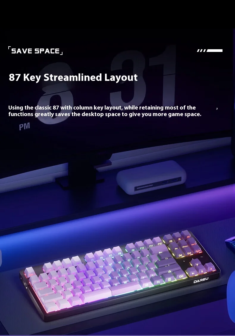 Dareu Ek87 Pro Tri Mode Hot Swap Gasket Mechanical Keyboard | Unendingtech