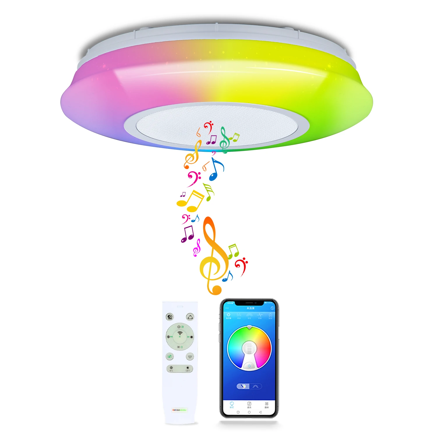 Modern-LED-Ceiling-Light-With-Bluetooth-Speaker-App-Remote-Control ...