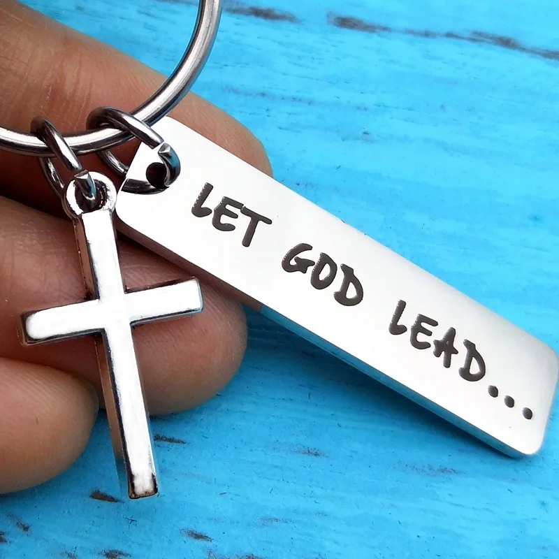 Let-God-Lead-Cross-Key-Chain-Faith-Keychain-Cross-Keychain-Cross-Gift ...